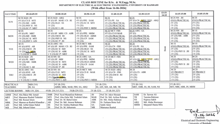 Class Schedule Effective From 16-06-2026 – Department of Electrical ...